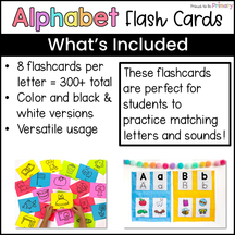 Alphabet Flash Cards Beginning Sounds Letter Formation ABC Word Wall L