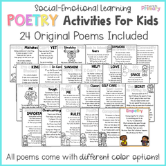 SEL Poems & Writing Activities, Social Emotional Learning Worksheets P