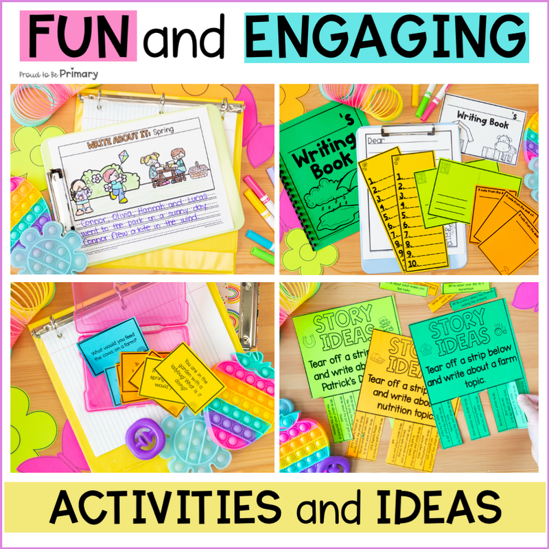 Spring Writing Center for K, 1st and 2nd Grade Classrooms