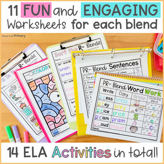 Beginning Consonant Blends Worksheets & Word Work: br, cr, dr, fr, gr ...