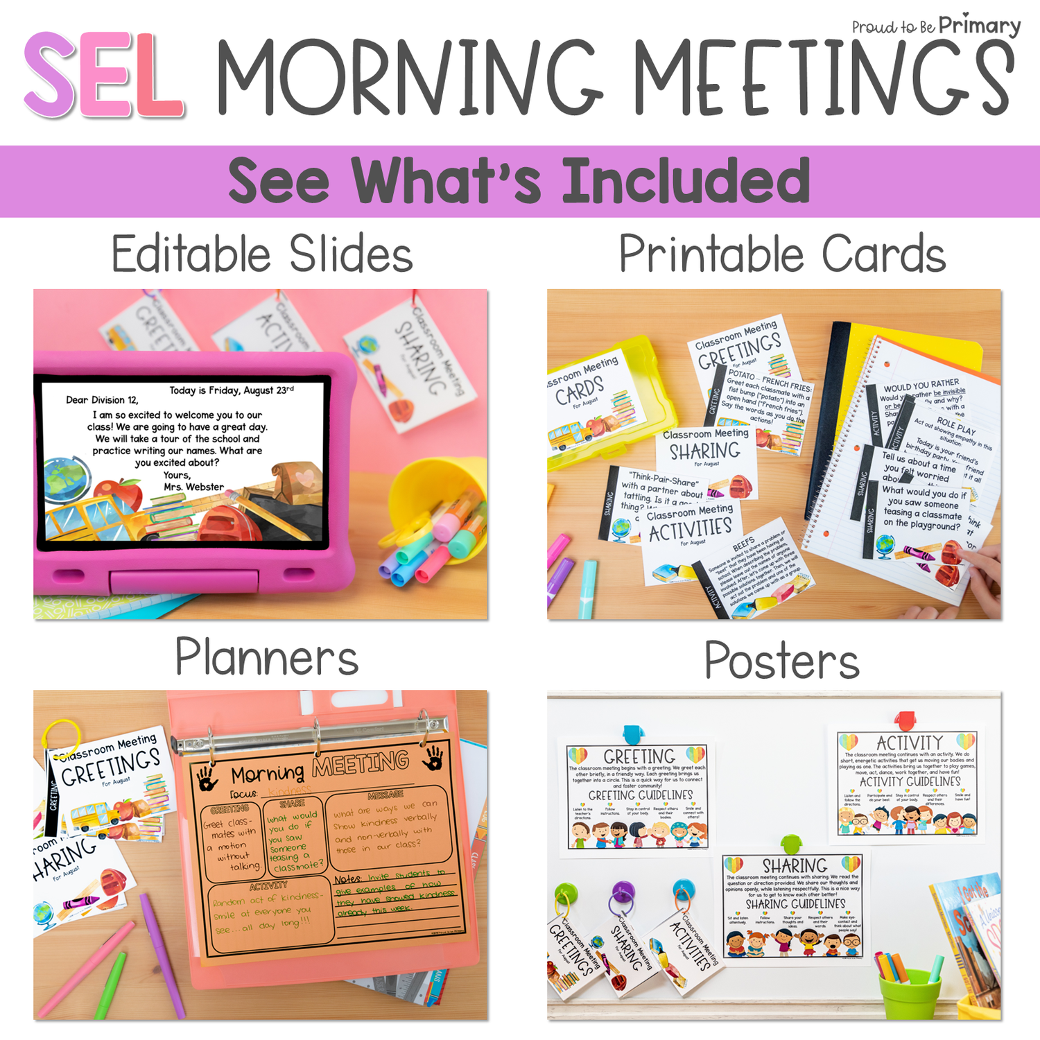 SEL Morning Meeting Google Slides Questions Greetings Social Emotional