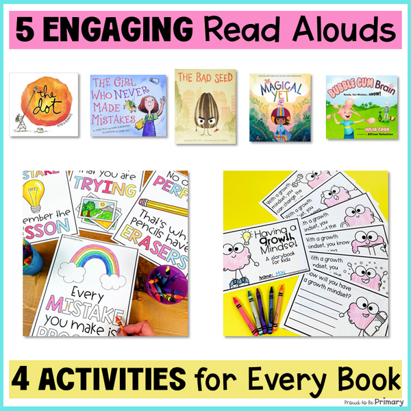 Growth Mindset Read Aloud Picture Book Activities - Sort, Crafts, Colo