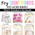 Fry 300 Sight Word List Activities, Books, Worksheets & Assessments