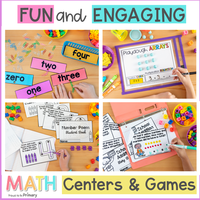 Kindergarten, First Grade, and Second Grade MATH Curriculum Bundle