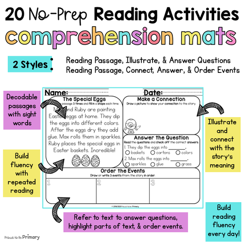 Spring Easter Earth Day Morning Work Reading Comprehension Passages Qu