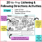 April Spring Activities Following Directions Listening Activity Listen