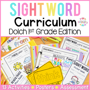 1st Grade Dolch Sight Word List Activities, Worksheets, Flash Cards, A