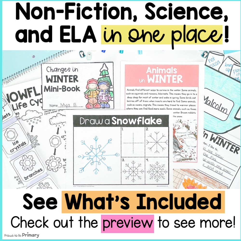 Winter Seasonal Science & Non-Fiction ELA Unit – Proud to be Primary