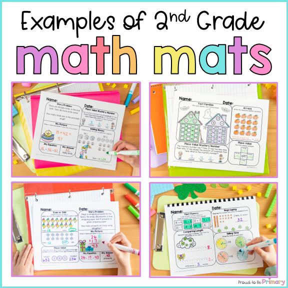 Math Spiral Review Worksheet Bundle for 2nd Grade – Proud to be Primary