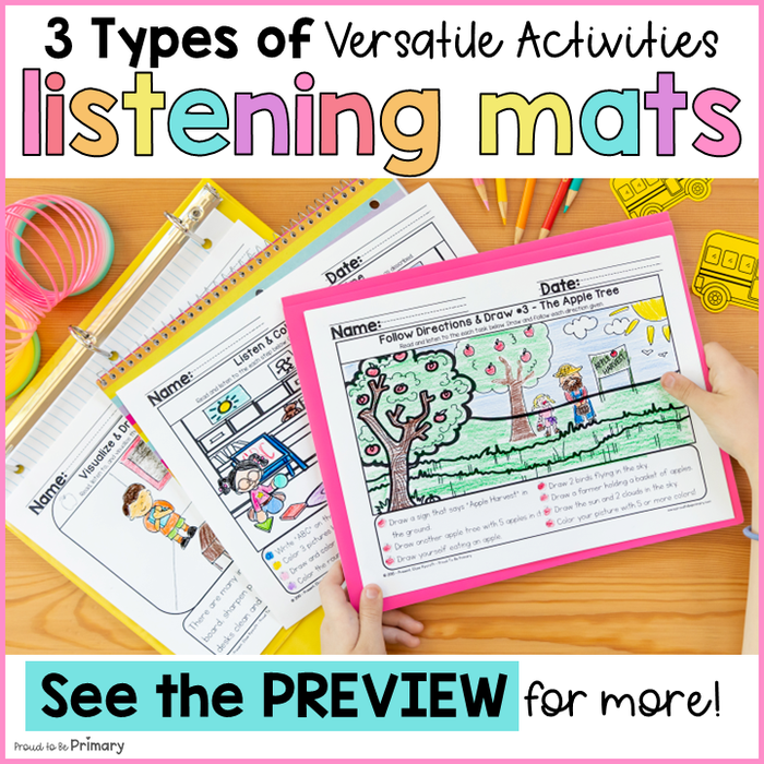 Listening & Following Directions - Read & Draw - Morning Work Activiti