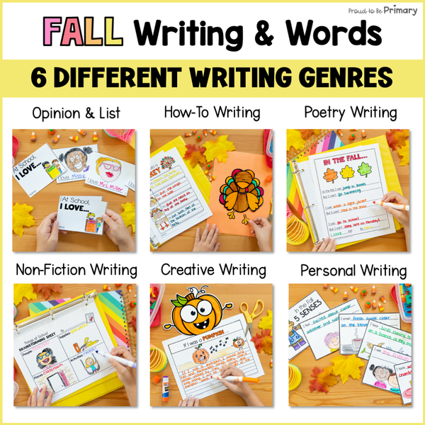 Fall Writing Paper Word Work Activity Worksheets, Pumpkin Template