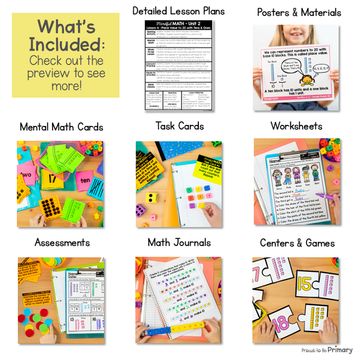 Grade 1 Math Numbers to 20 Unit - First Grade Math Centers, Lessons