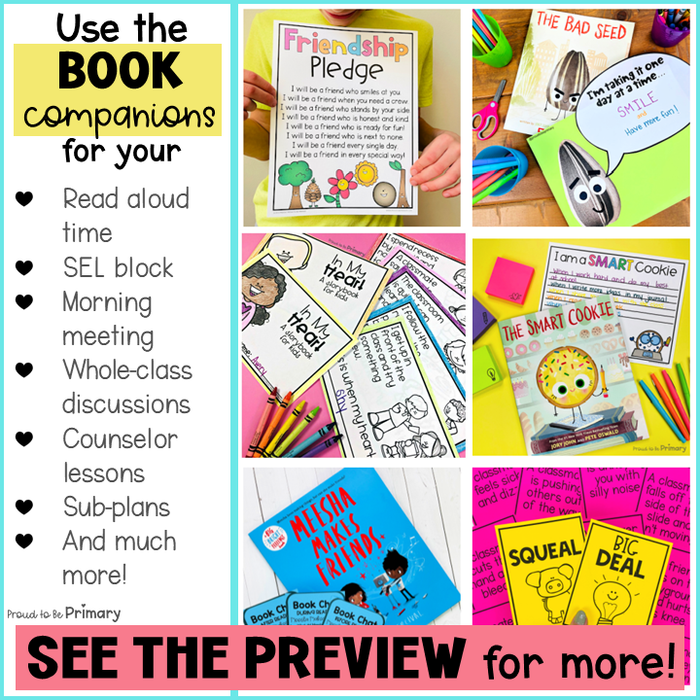 Social Emotional Learning Book Companion Lessons SEL Read Aloud Activi