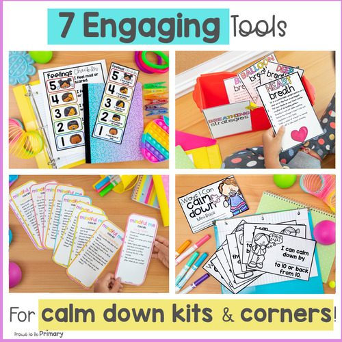 Calm Down Corner Kit - Feelings Chart, Calming Strategies, Breathing V
