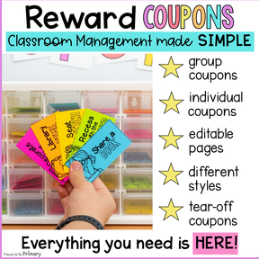 Student & Class Reward Coupons EDITABLE - Classroom Management