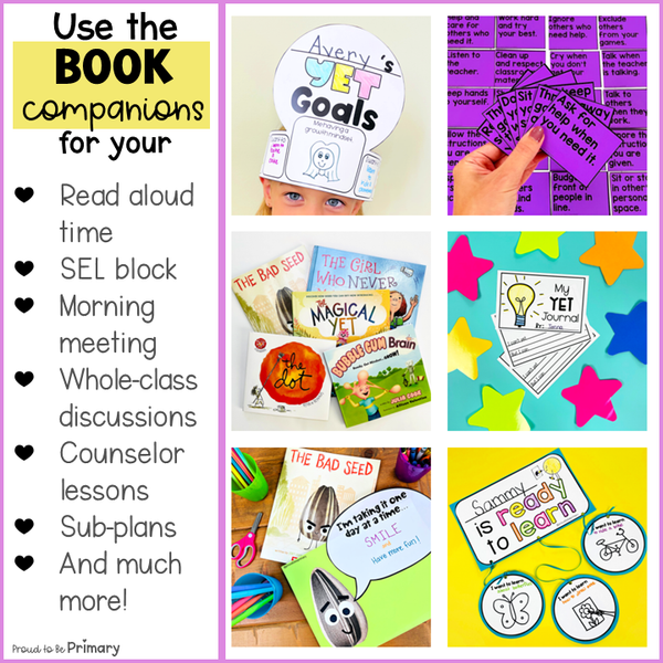 Growth Mindset Read Aloud Picture Book Activities - Sort, Crafts, Colo