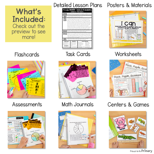 2nd Grade Math Data, Graphing, & Probability Lessons, Worksheets, Cent
