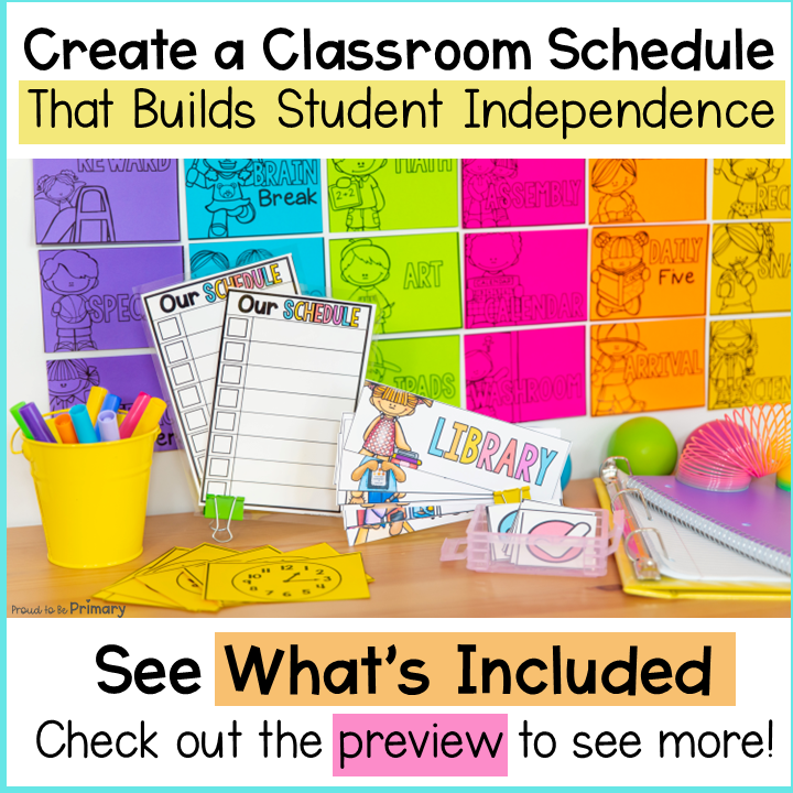 Classroom Schedule Cards – Proud to be Primary
