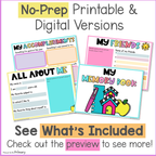 End of the Year SEL Memory Book Cover & Writing Prompts 1st-3rd Grades