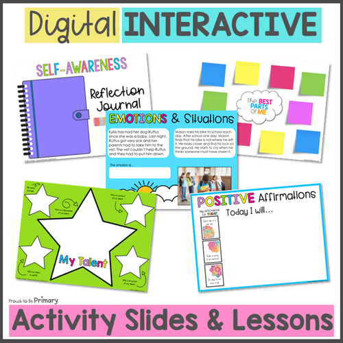 Self-Awareness DIGITAL Lessons and Activities for Grades 3-5