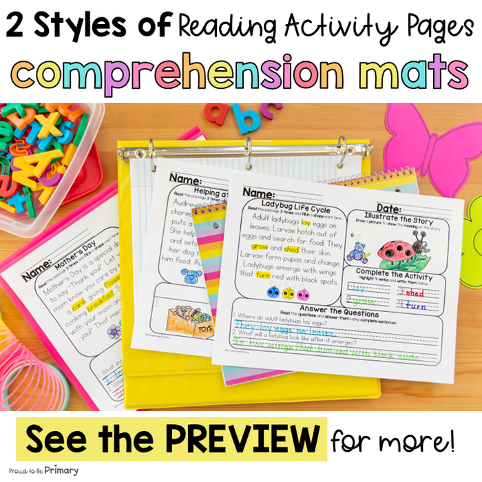 May Spring Mother's Day Morning Work Reading Comprehension Passages Qu