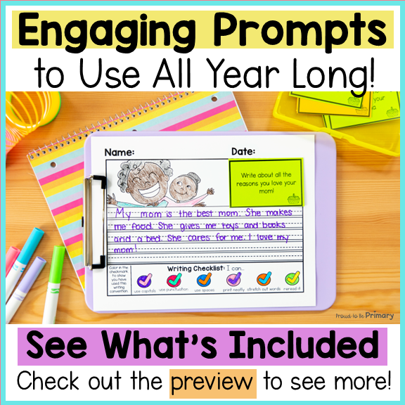 Writing Prompts & Ideas for Kindergarten, 1st Grade & 2nd Grade Writin ...