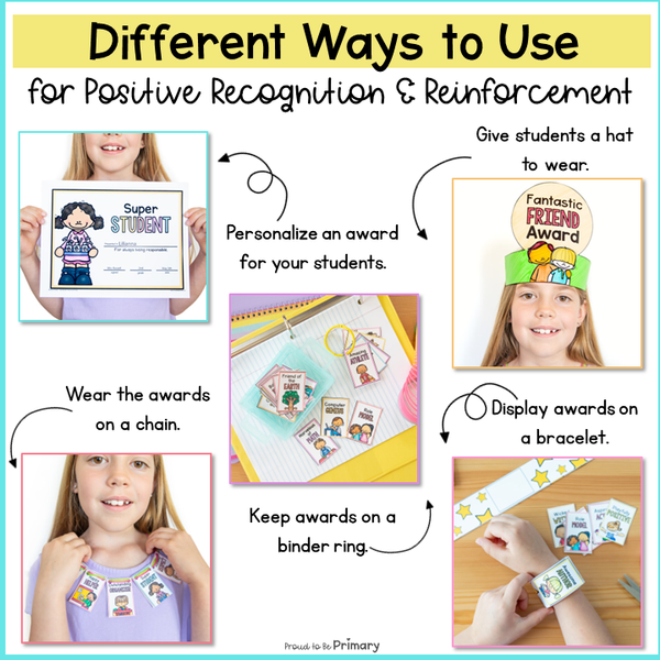 Student Certificate Awards, Hats, Bracelets, & Reward Tags EDITABLE ...