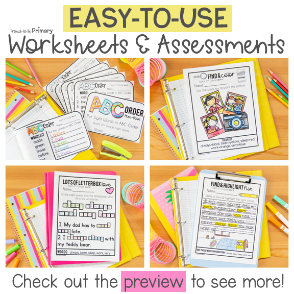Dolch Sight Words Second Grade Activities & Worksheets – Proud to be ...