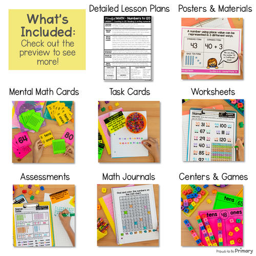 1st Grade Math Number Sense 100 120 Chart Line Posters Place Value Ski