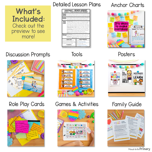 Growth Mindset Social Emotional Learning Activities Posters Worksheets