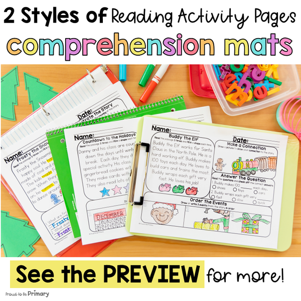 December Reading Comprehension Passages: Daily Comprehension Mats