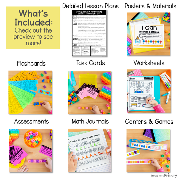 Kindergarten Patterning Lessons Pattern Block Math Center Activities W