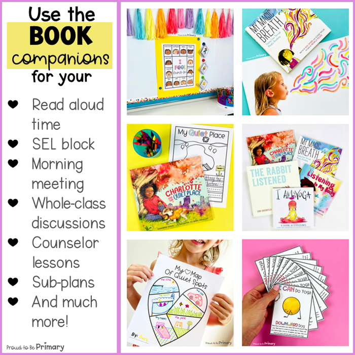 Self-Regulation SEL Read Aloud Activities & Books Yoga Cards Breathing