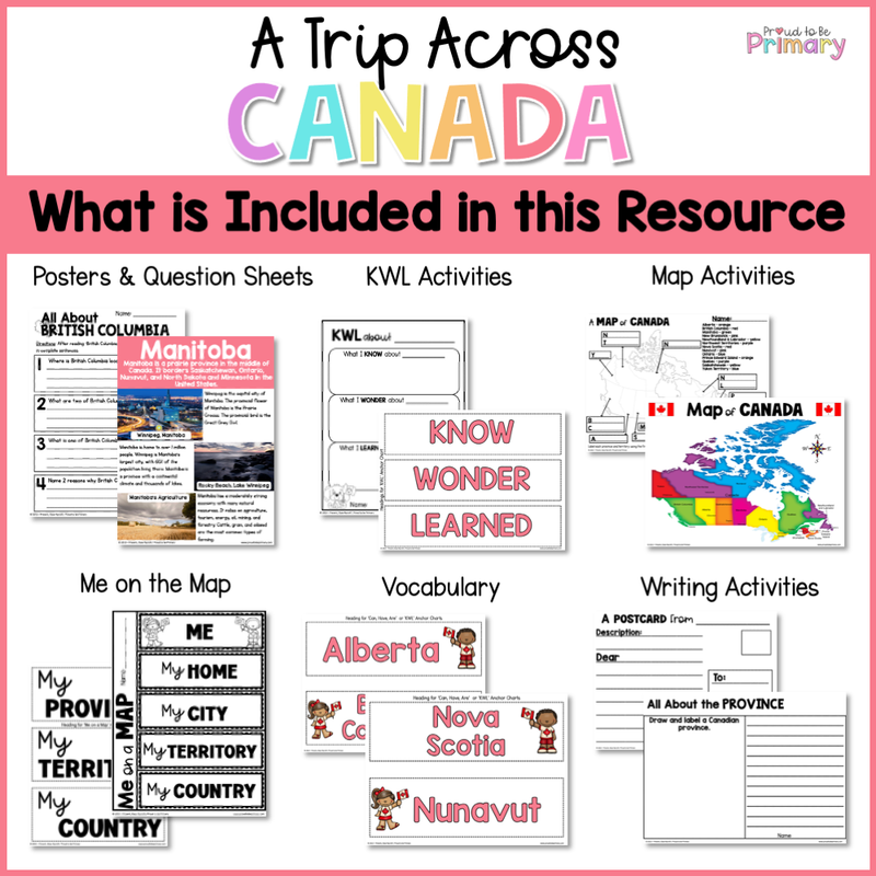 Canada Geography Unit - Canadian Provinces & Territories & Map of Canada