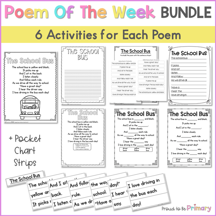 85 Weekly Poems & Poetry Comprehension Small Group Shared Reading Acti