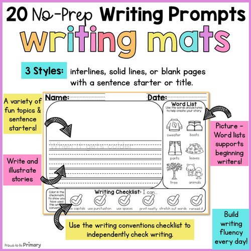 Fall October Halloween Writing Prompts, Paper, Writing Center, Morning