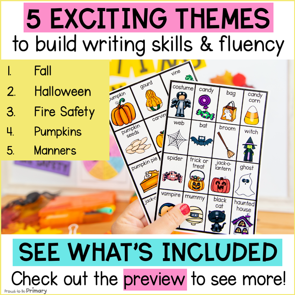 Fall Writing Center for K, 1st and 2nd Grade Classrooms – Proud to be ...