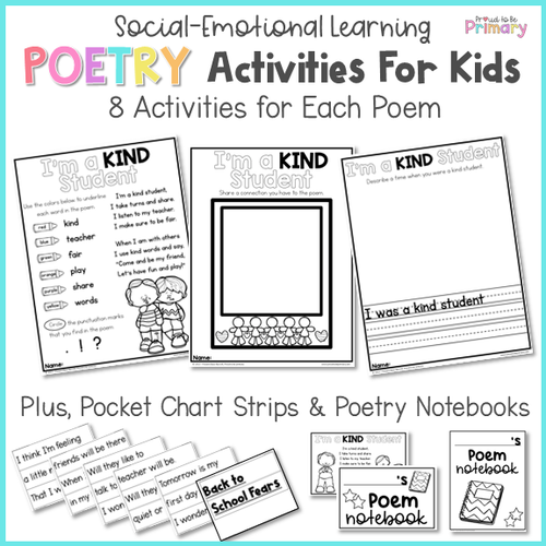 Poetry Activities - Social Emotional Learning SEL Poems - Poetry Unit