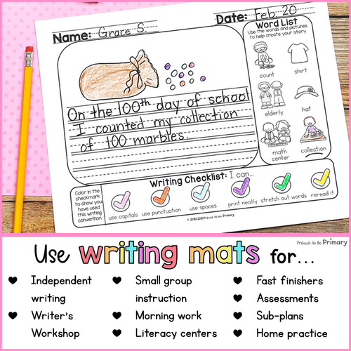 February Valentines Day Writing Center Prompts Paper Morning Work Acti