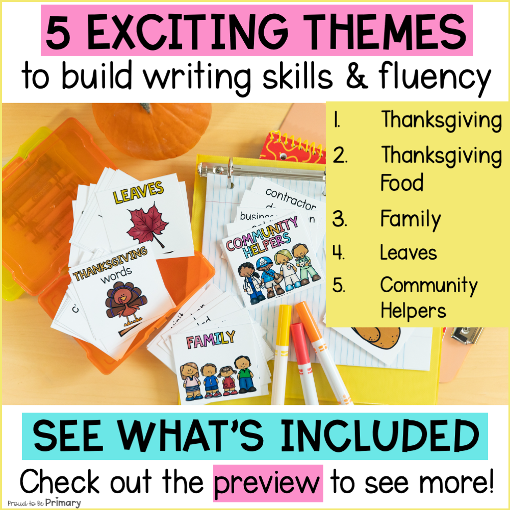 Fall Writing Center for K, 1st and 2nd Grade Classrooms – Proud to be ...