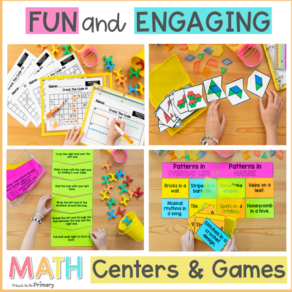 3rd Grade Math - Algebra, Patterns, Coding, Tessellation Activities