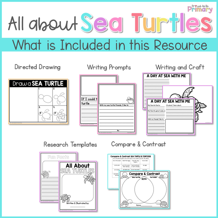 Sea Turtle Reptile Science Unit - Life Cycle Craft & Ocean Animal Acti