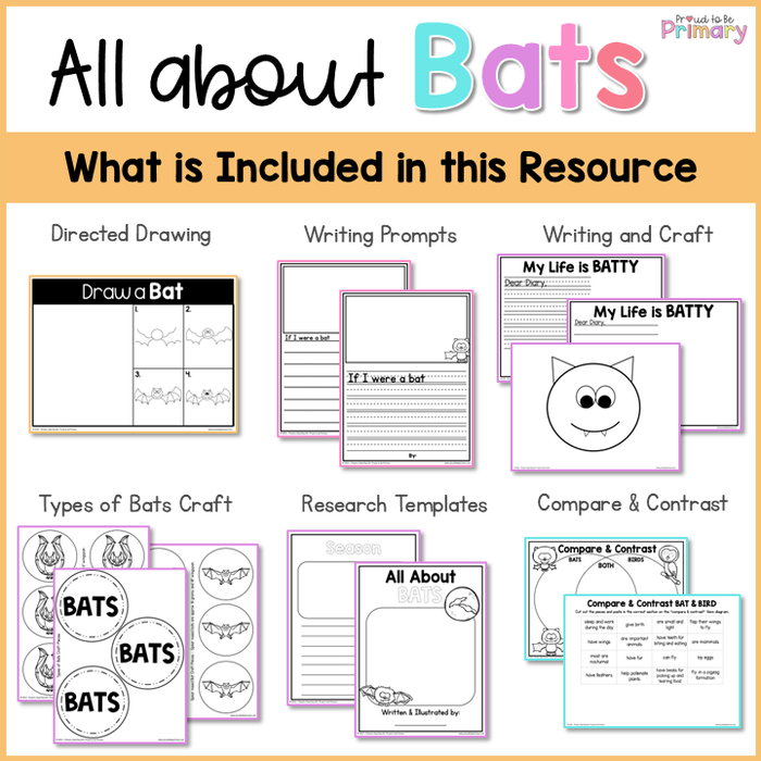 All About Bats Fall Unit - Bat Fact Life Cycle Activities Science Writ