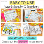 1st Grade Back to School Literacy Centers, Worksheets & Reader