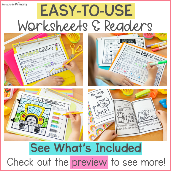 1st Grade Back to School Literacy Centers, Worksheets & Reader – Proud ...