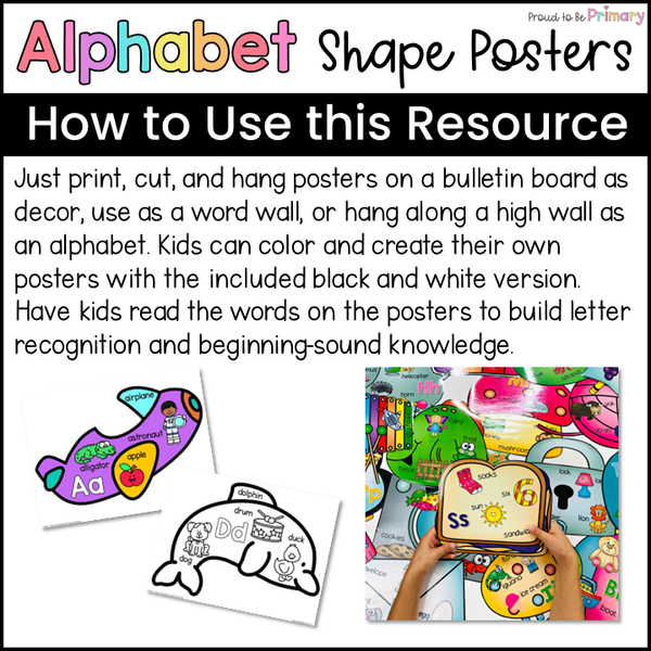 Alphabet Beginning Sounds ABC Posters Letter of the Week Bulletin Boar