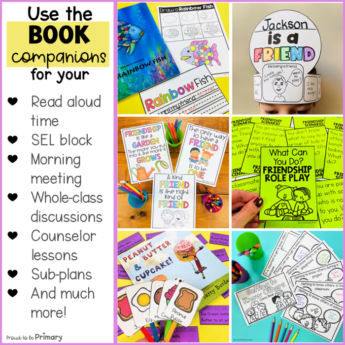 Friendship Read Aloud Book Lessons - Find a Friend Who, Sort, Craft Ac