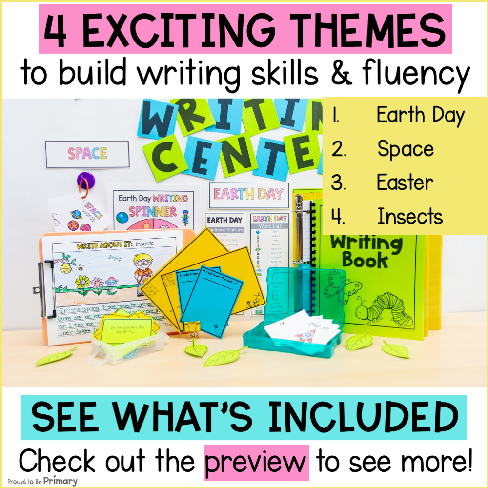 Spring Writing Center for K, 1st and 2nd Grade Classrooms – Proud to be ...
