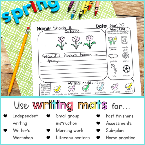 March St Patricks Day Spring Writing Center Prompt Paper Morning Work