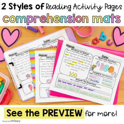 February Reading Comprehension Passages: Daily Comprehension Mats